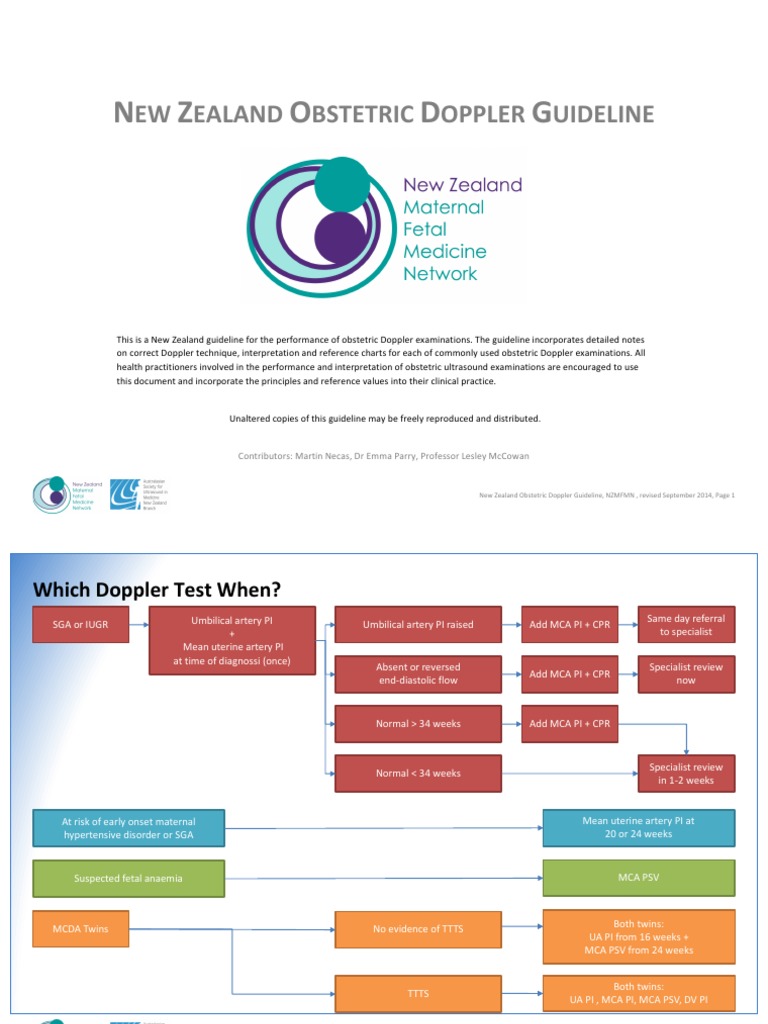 NZ Obstetric Doppler Guidelines 2014 | PDF | Medical Ultrasound ...