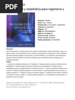 Probabilidad y Estadística para Ingeniería y Ciencias: Ronald E. Walpole | PDF