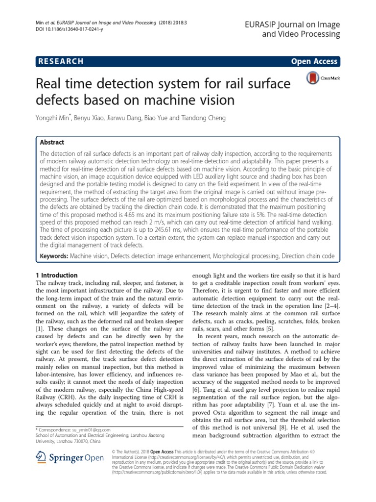 Real Time Detection System For Rail Surface Defects Based On Machine
