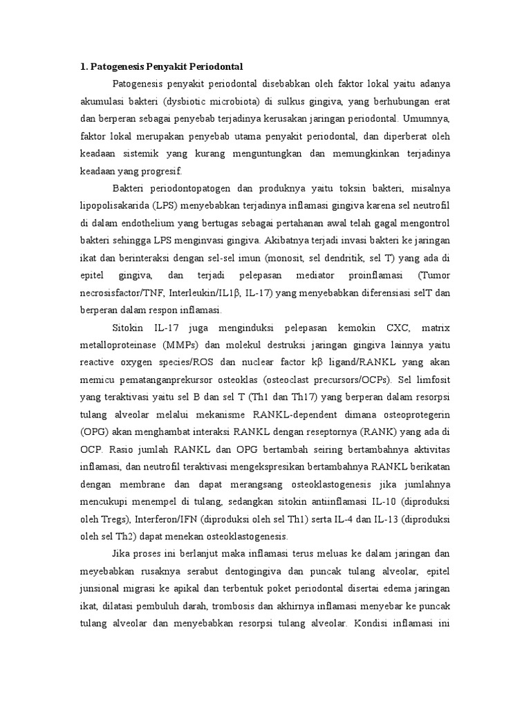 Patogenesis Penyakit Periodontal | PDF
