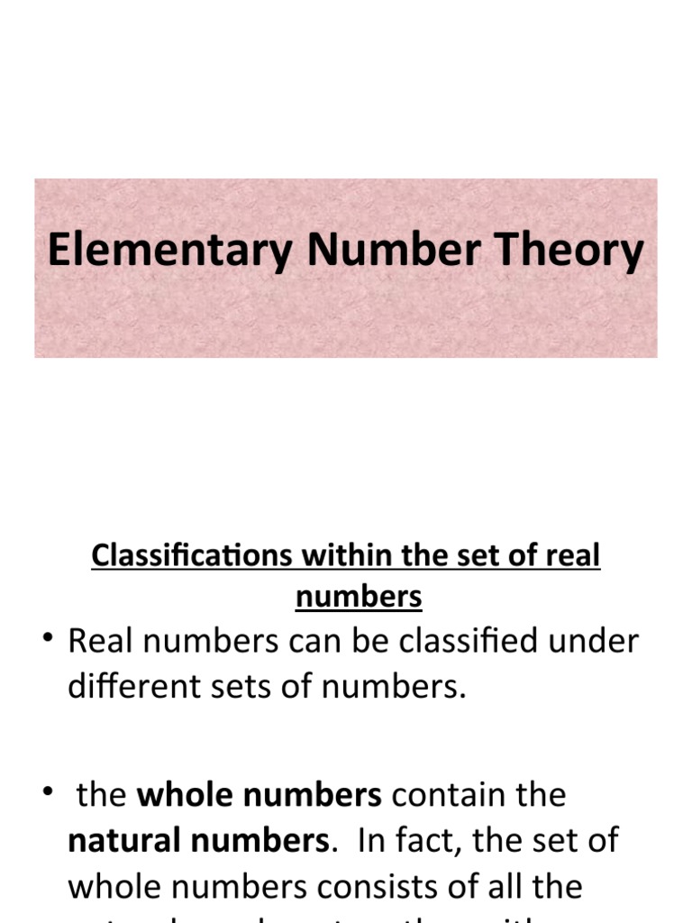 Elementary Number Theory | PDF | Numbers | Integer