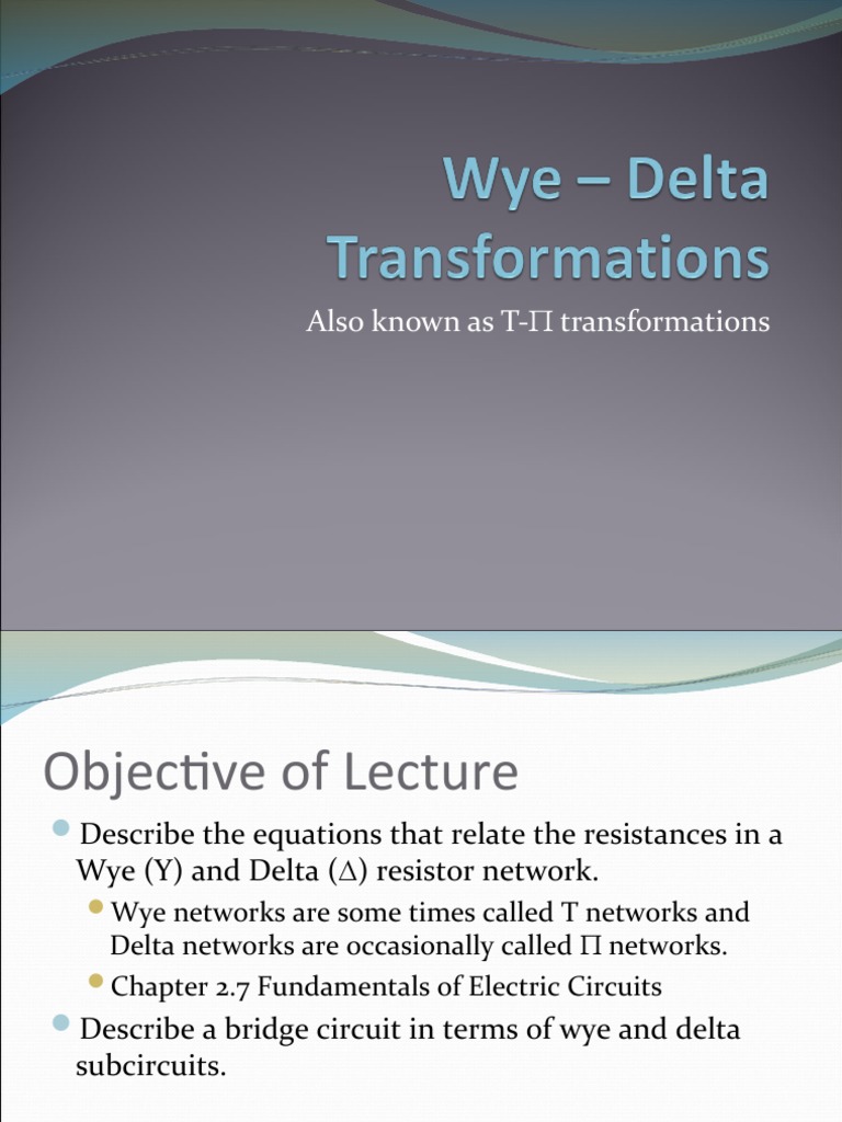 3 Wye Delta Transformations | PDF | Teaching Methods & Materials ...