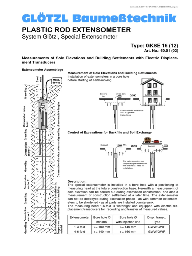 Plastic Rod Extensometer | PDF | Tools | Electromagnetism