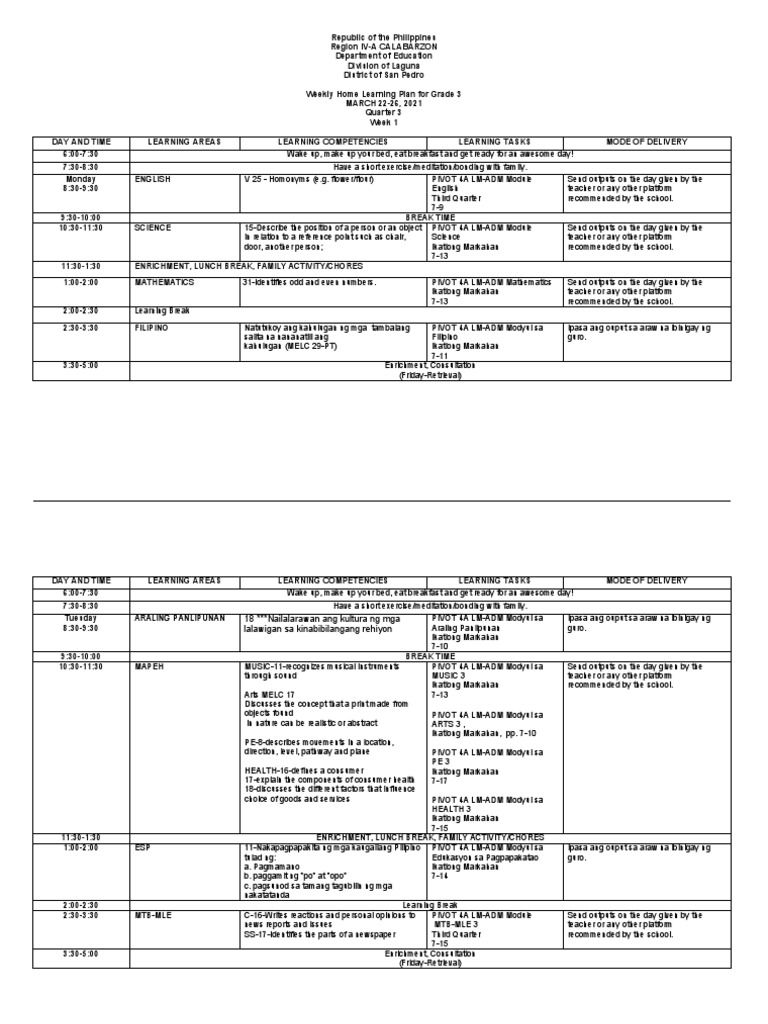 WHLP GR3 Q3 W1-8 | PDF