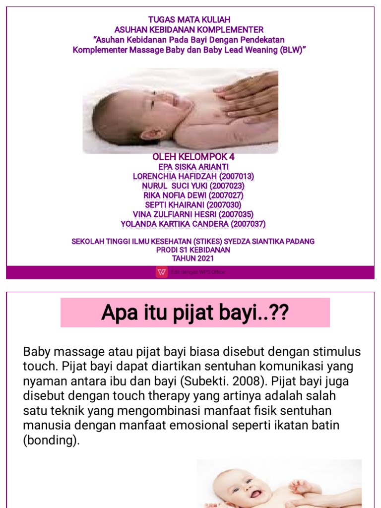 Pijat-Bayi Dan BLW Kelompok 4 | PDF