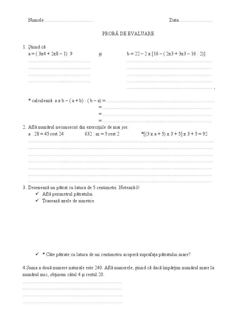 Eval. Finala - Mate..4 | PDF