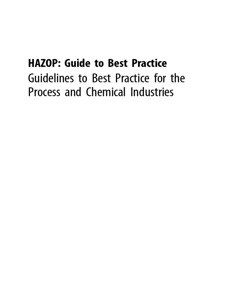 HAZOP: Guide to Best Practice - A Concise Guide to Hazard and ...