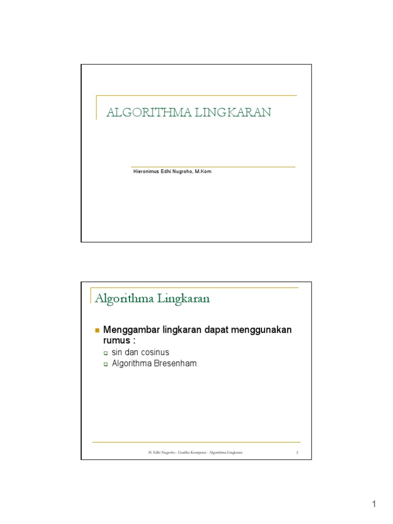 Algoritma Lingkaran Bresenham | PDF