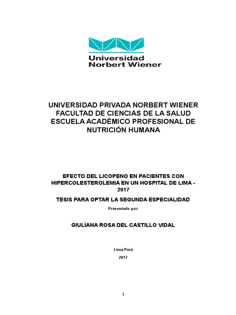 TESIS FINAL Giuliana ROSA - 23 JULIO | PDF | Colesterol | Antioxidante