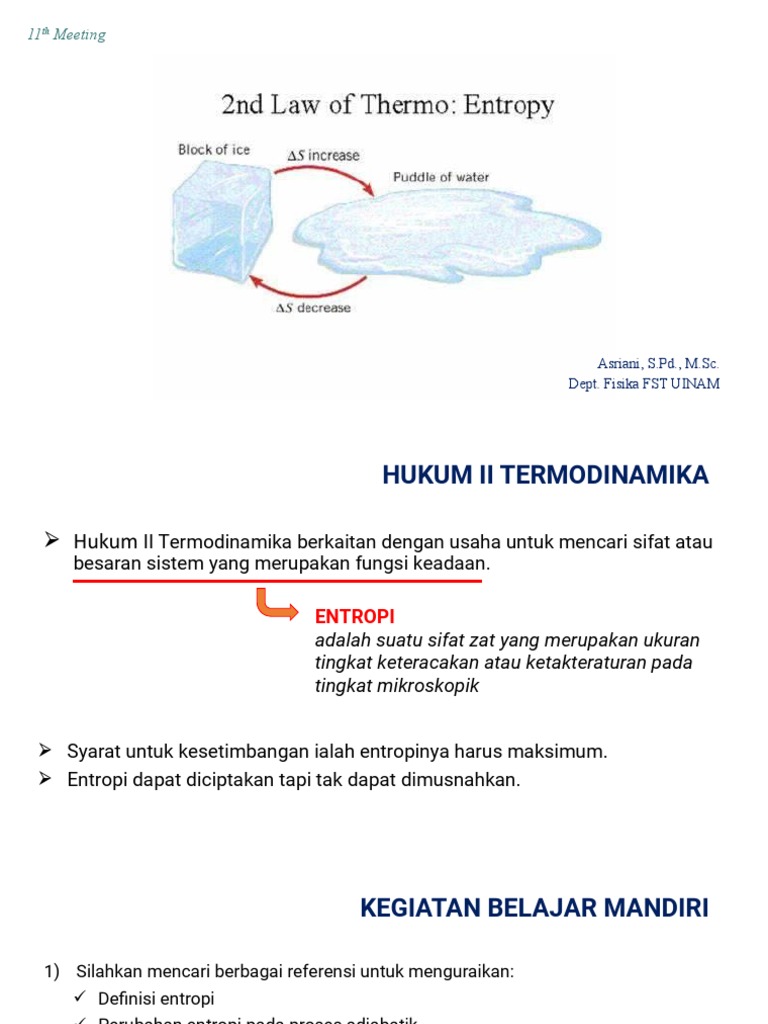 Hukum II Termodinamika 2 - Entropi | PDF