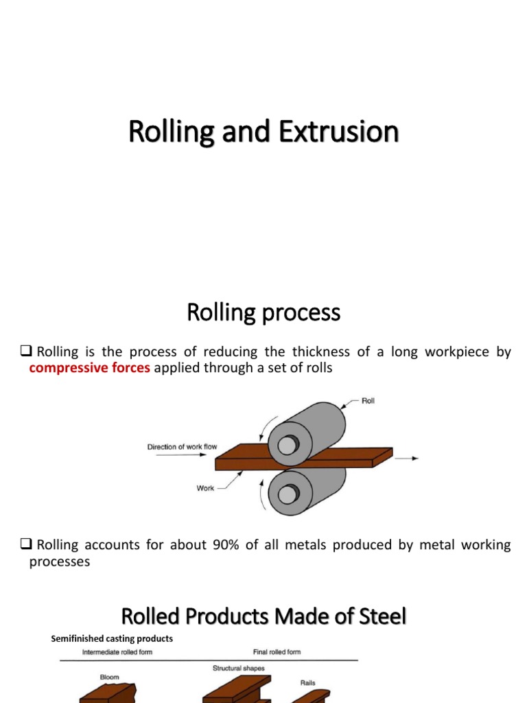 Rolling and Extrusion Processes Overview | PDF | Rolling (Metalworking ...
