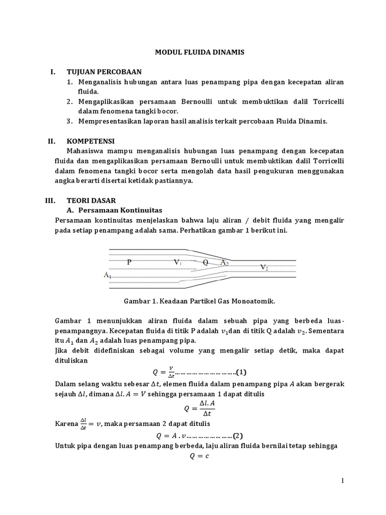 Modul Fluida Dinamis | PDF