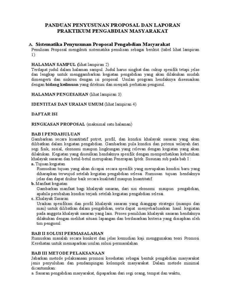 Sistematika Penyusunan Proposal Pengabdian Masyarakat | PDF | Ilmu Sosial