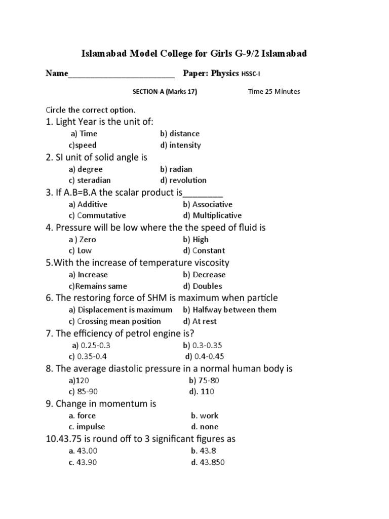 Physics HSSC 1 | PDF | Waves | Momentum