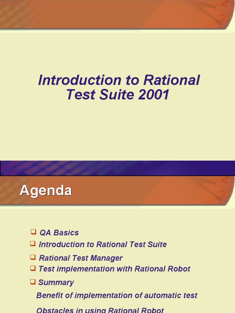 Introduction To Rational Test Suite 2001 Pdf Computer Programming Subroutine
