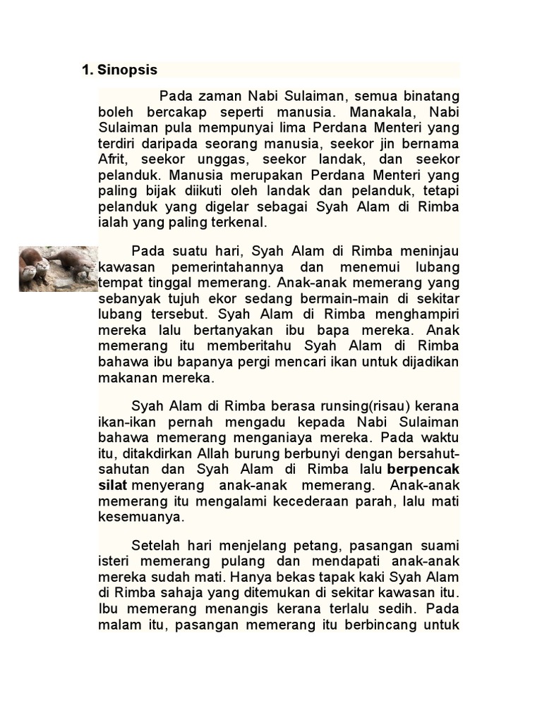 Sinopsis Pelanduk Mengajar Memerang | PDF
