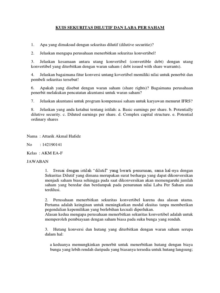 Attarik Akmal Hafidz - 142190141 - AKM 2 - Kuis | PDF