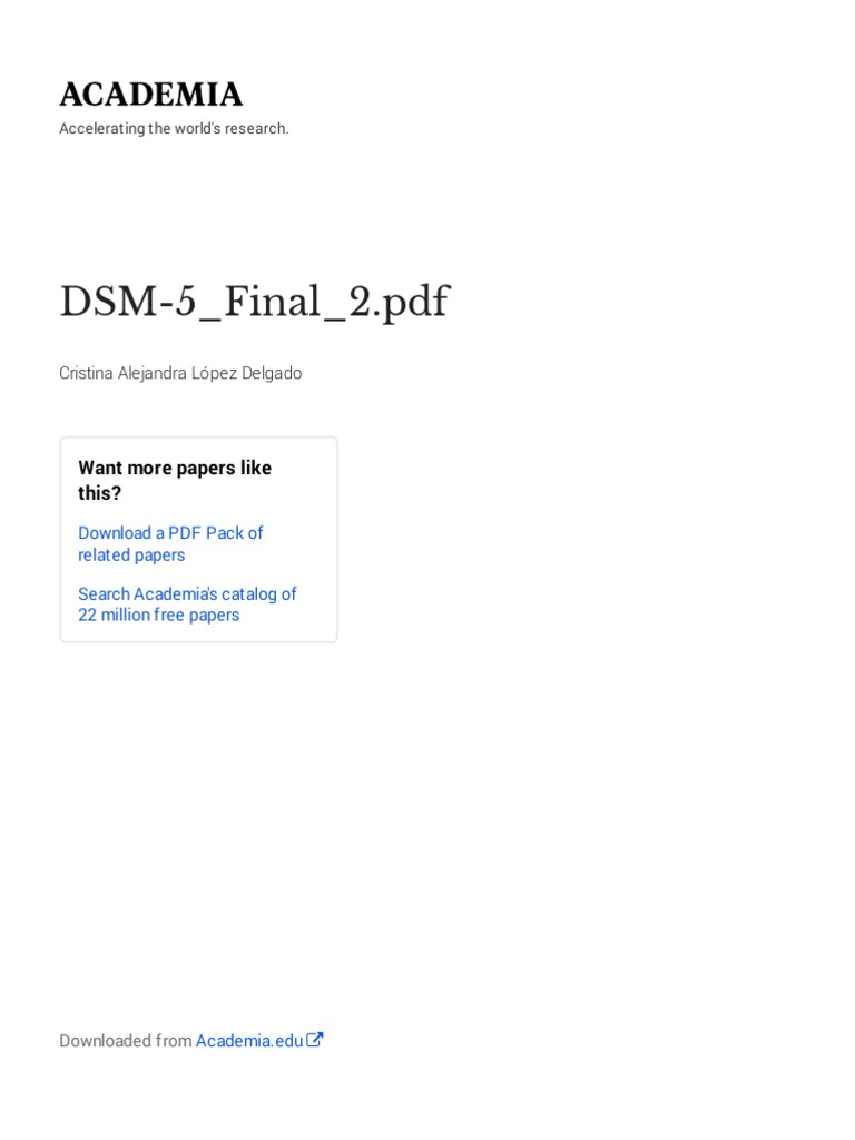 DSM 5 Final 2 With Cover Page | PDF | Manual Diagnóstico y Estadístico ...
