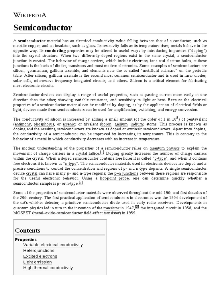 Semiconductor | PDF | Semiconductors | Doping (Semiconductor)