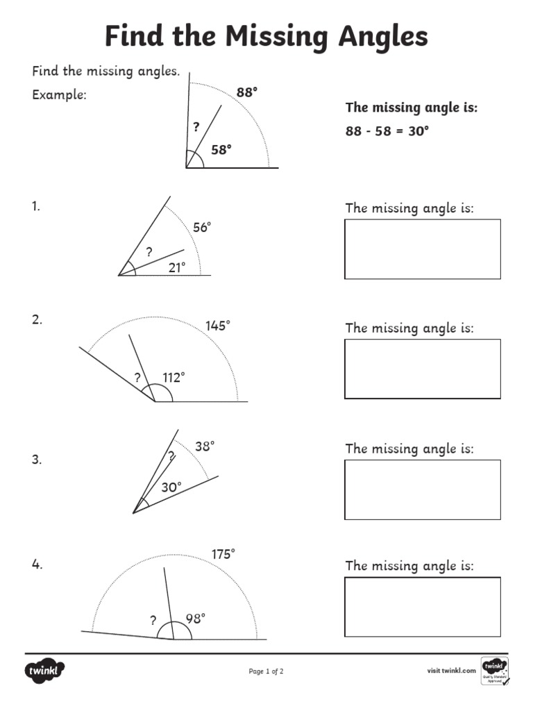 Find The Missing Angles. Example | PDF