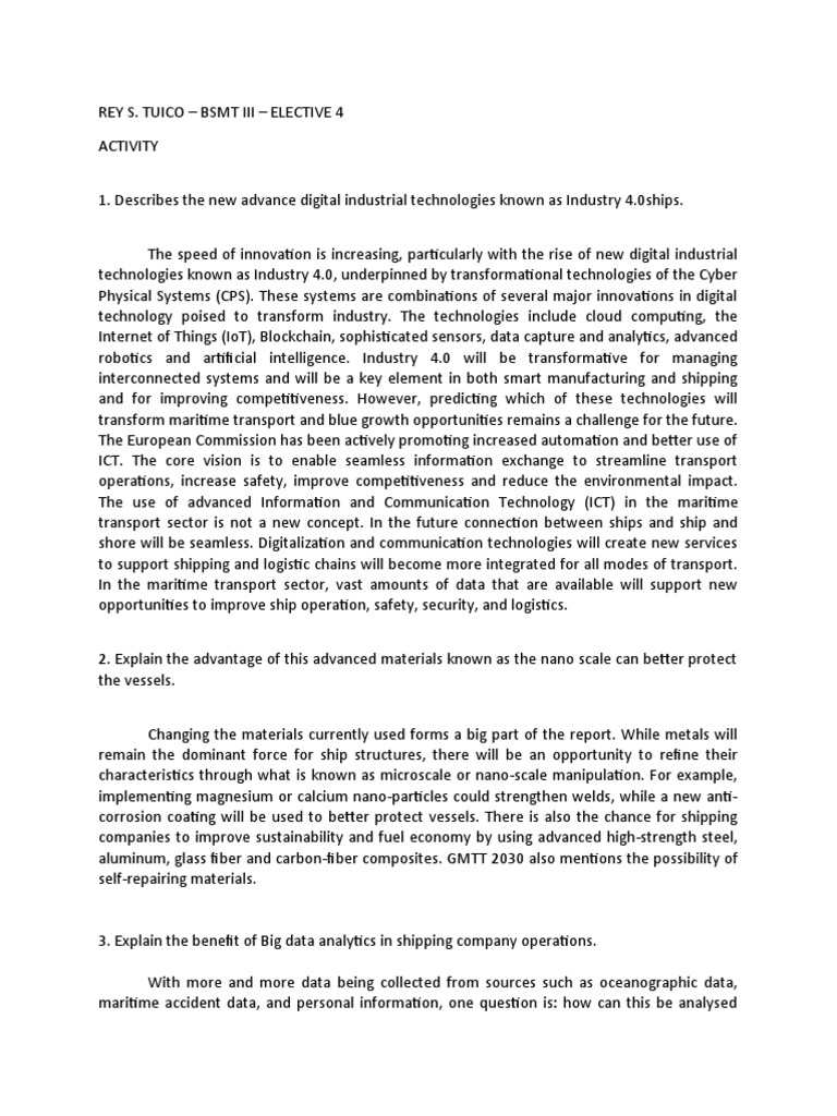 Module 2 Elective TUICO | PDF | Internet Of Things | Transport