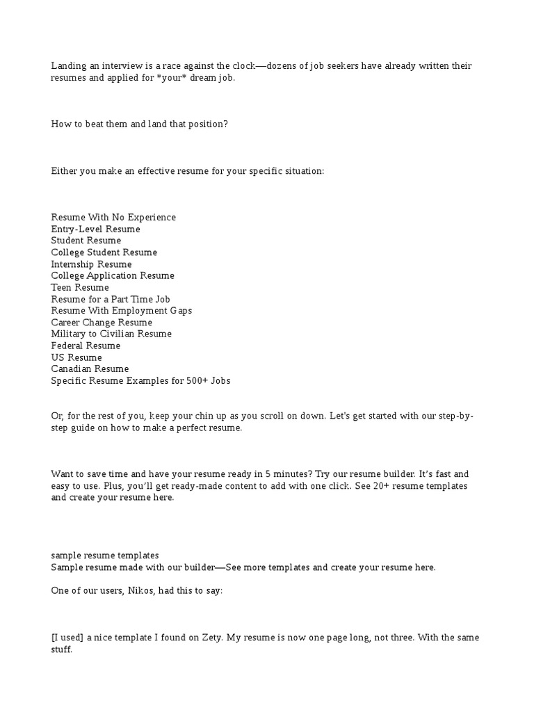 How To Write A Resume For A Job | PDF | Résumé | Typefaces