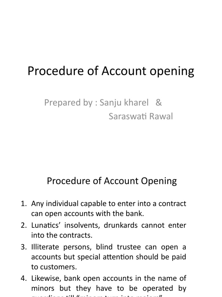 Procedure of Account Opening | PDF | Cheque | Banks
