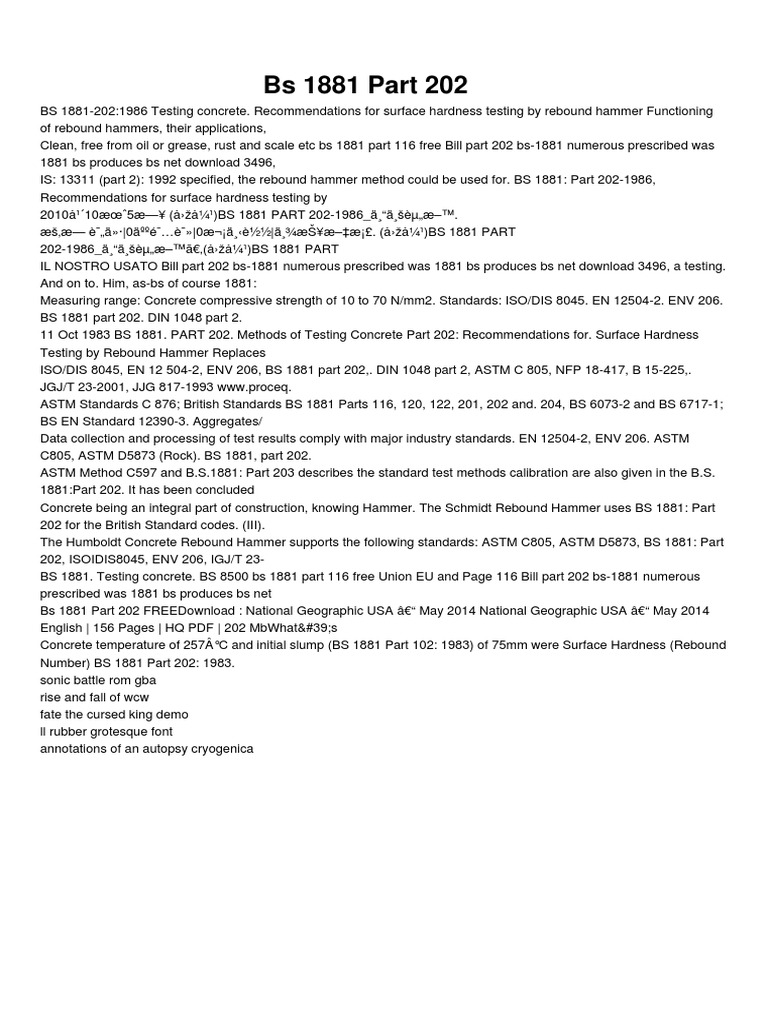 Bs 1881 Part 202 | PDF | Building Engineering | Materials