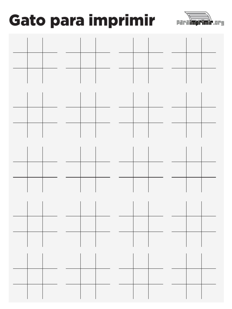 Juego de Gato para Imprimir | PDF