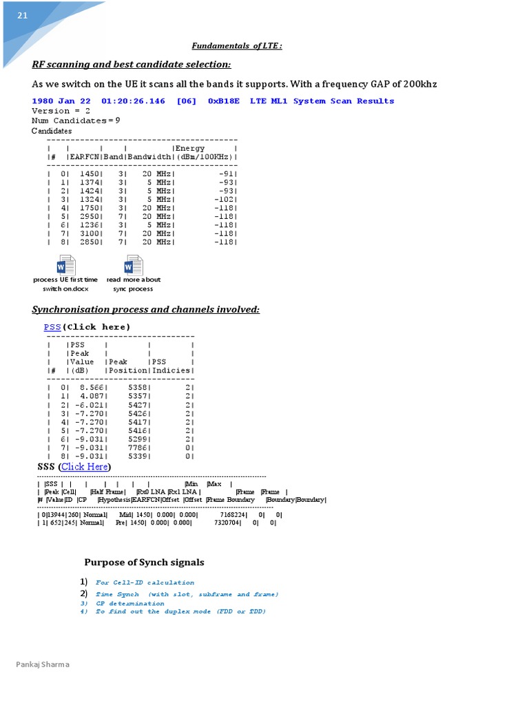 As We Switch On The UE It Scans All The Bands It Supports. With A Frequency GAP of 200khz | PDF ...