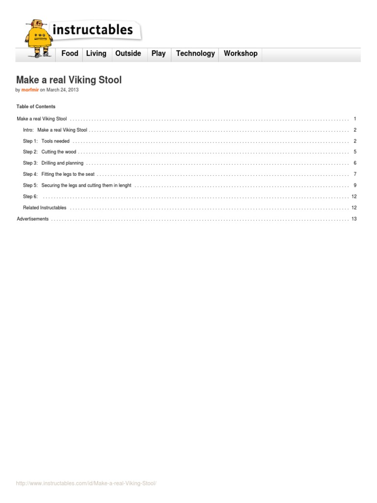 Make A Real Viking Stool | PDF | Drill | Tools