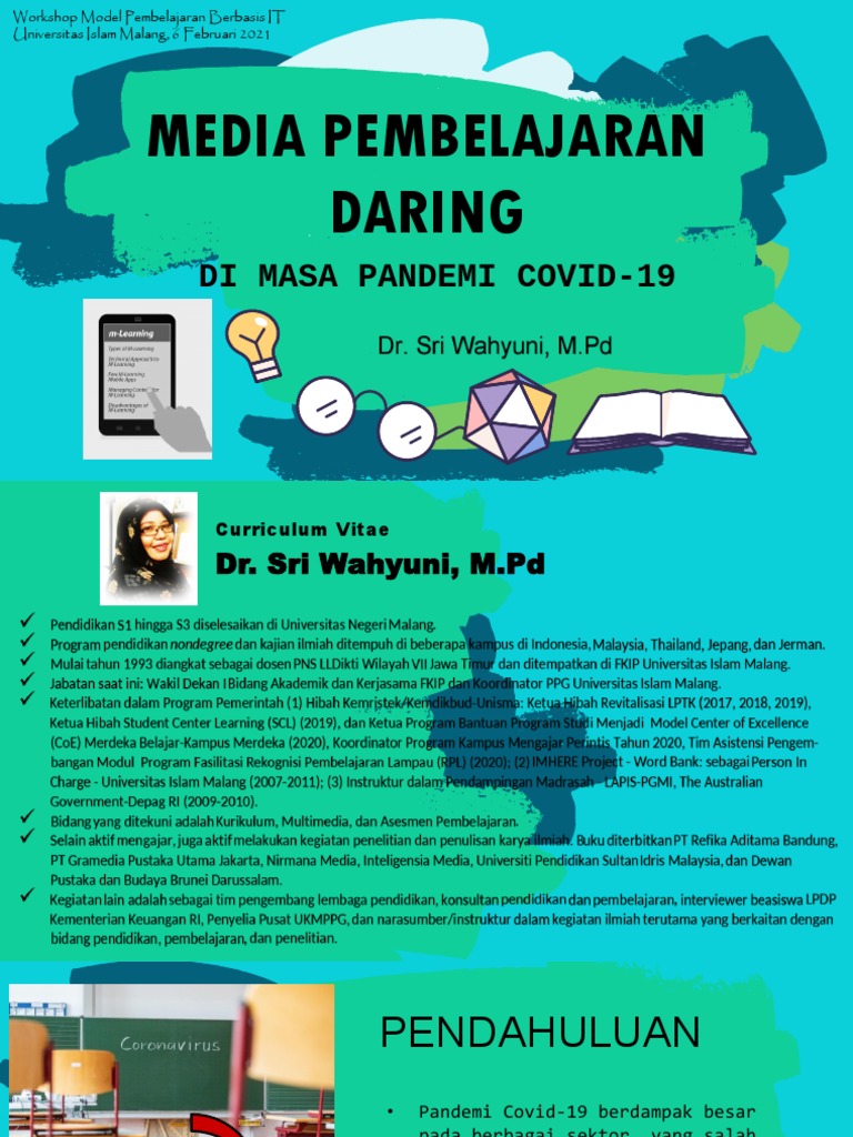 Media Pembelajaran Daring Di Masa Pandemi-Dr Sri Wahyuni MPD | PDF