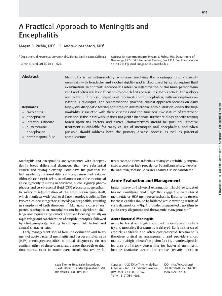 Meningitis Vs Ensefalitis Megan | PDF | Meningitis | Infection