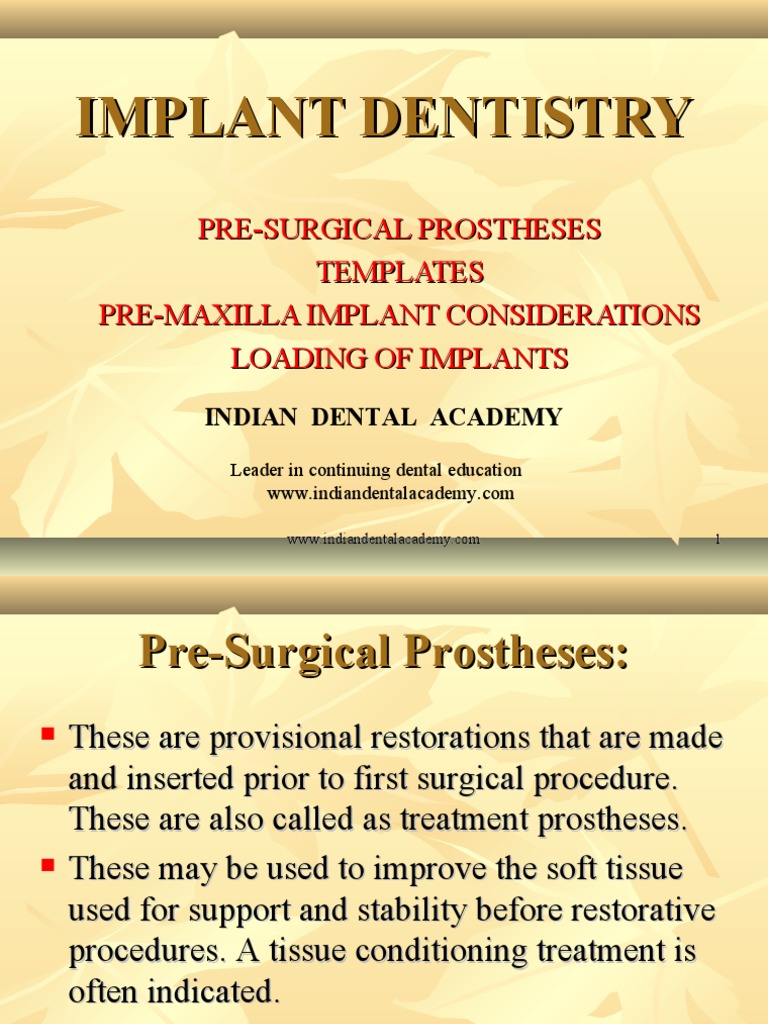 Implant Dentistry | PDF | Dental Implant | Dentures