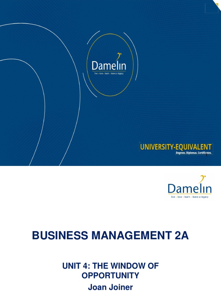 Unit 4. The Window of Opportunity | PDF | Entrepreneurship ...