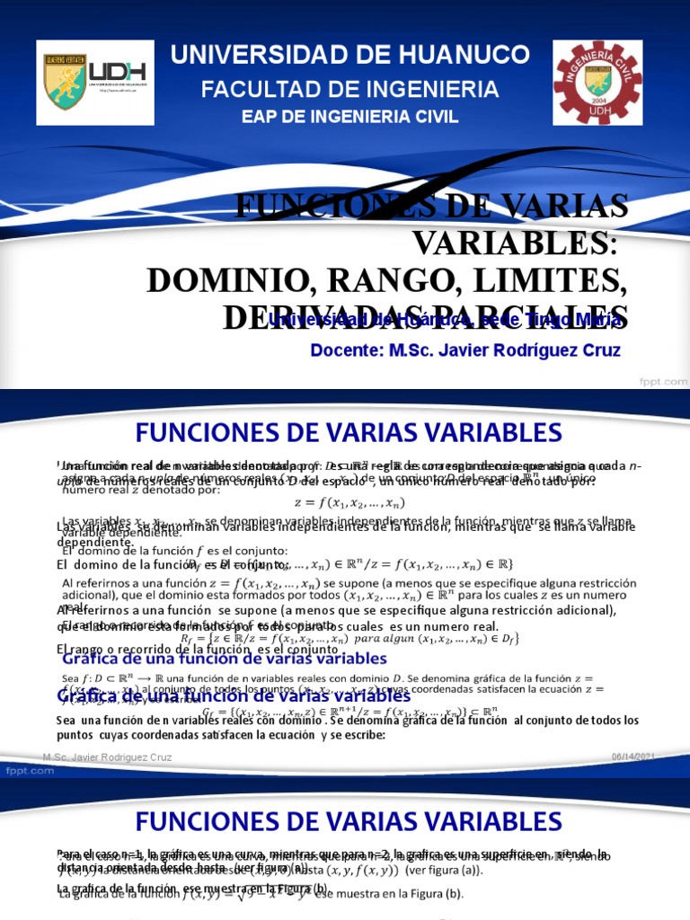 Funciones de Varias Variables | PDF | Derivado | Función (Matemáticas)