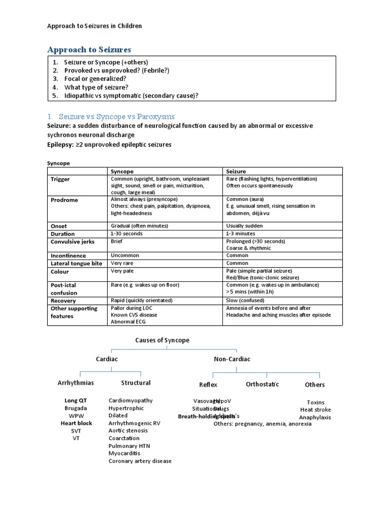 Understanding Seizures and Syncope in Children | PDF | Epilepsy ...