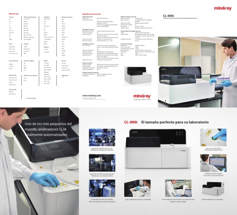Brochure Analizador CL 900i Mindray | PDF | Sistema endocrino | Especialidades Medicas
