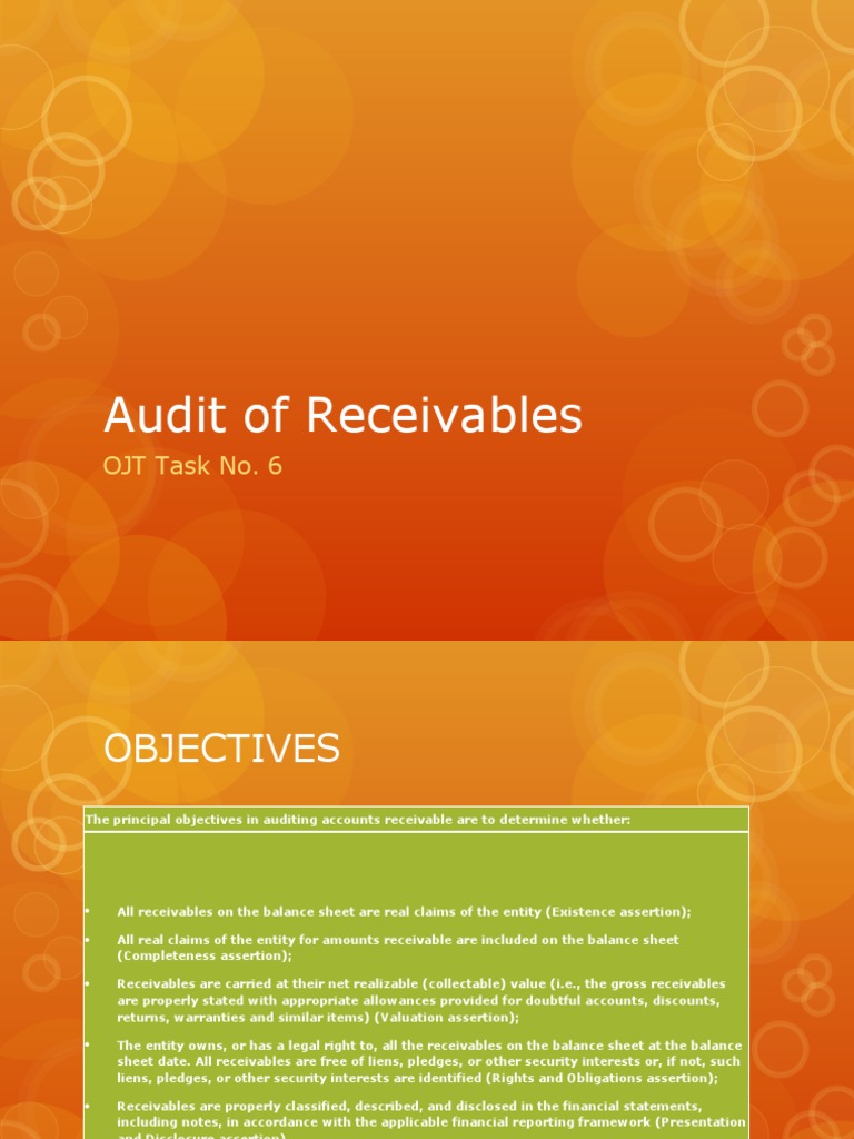 Audit of Receivables PSP | PDF | Balance Sheet | Audit