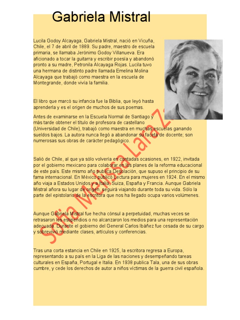 Gabriela Mistral | PDF | Poesía