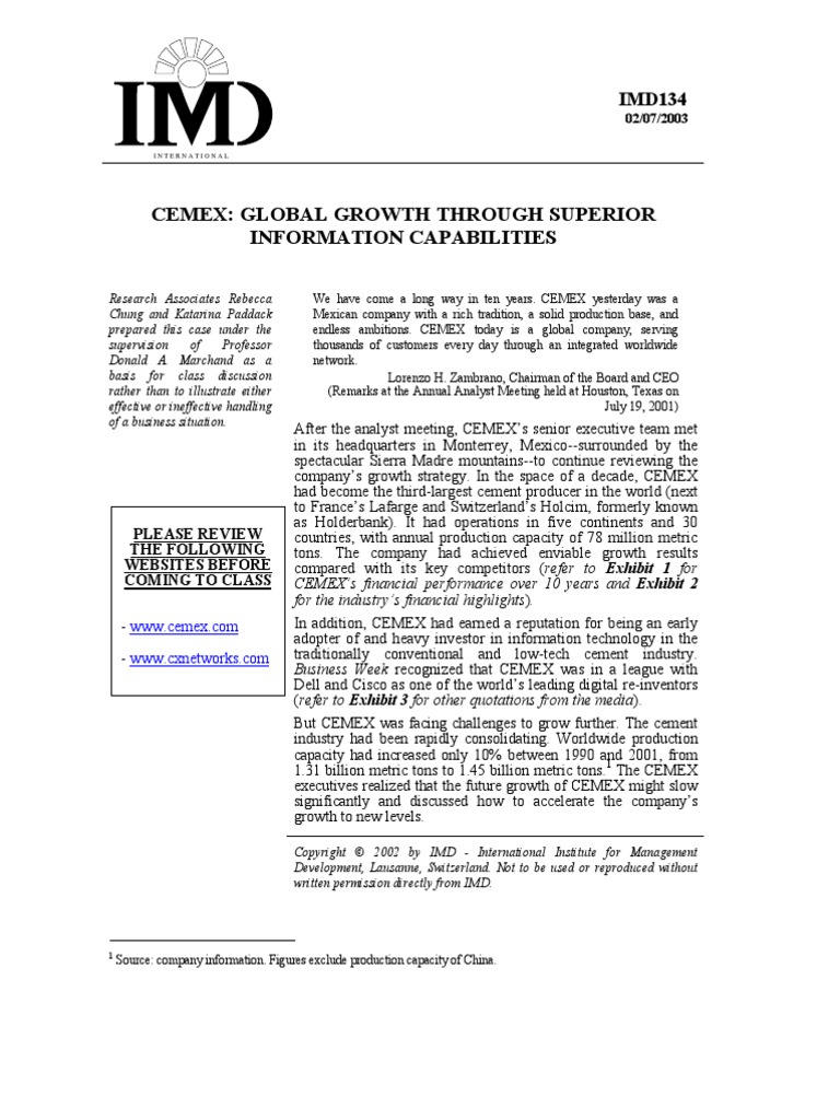 CEMEX: The World's Largest Cement Producer's Growth Strategy and ...