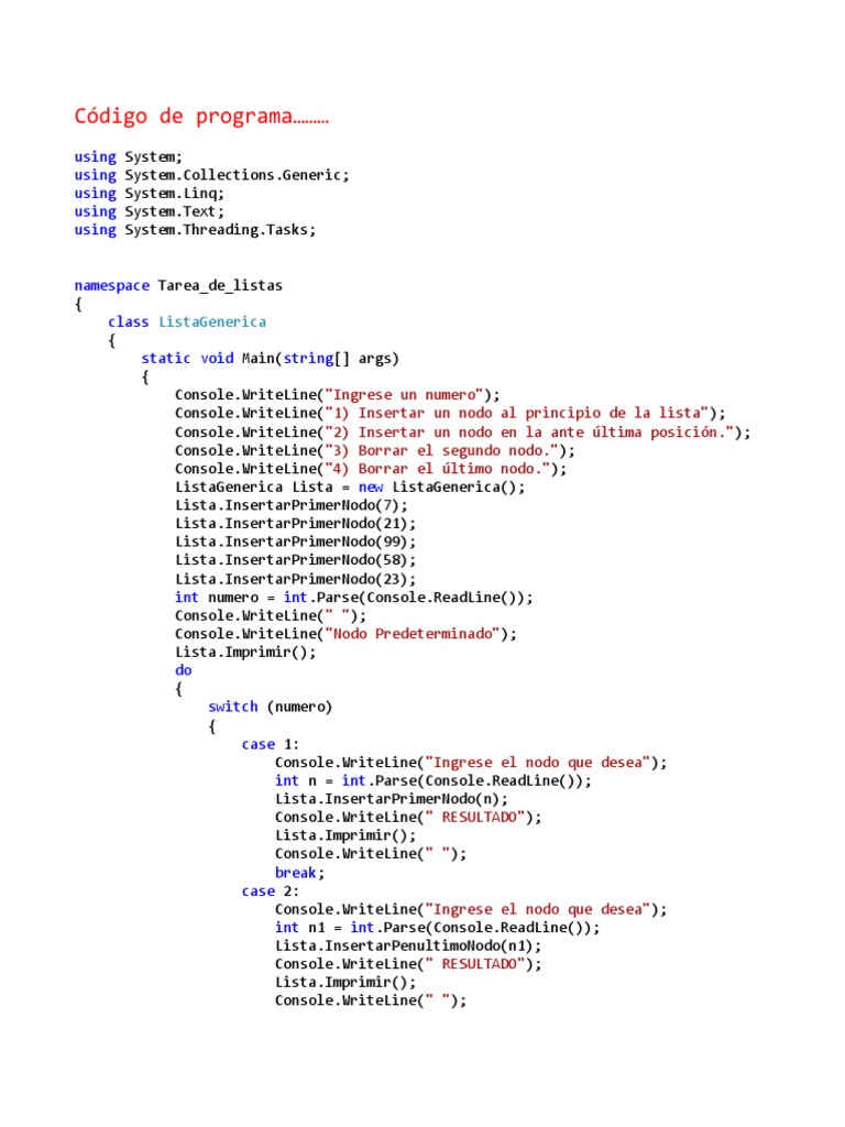Código de Programa | PDF | Programación de computadoras | Ingeniería de ...