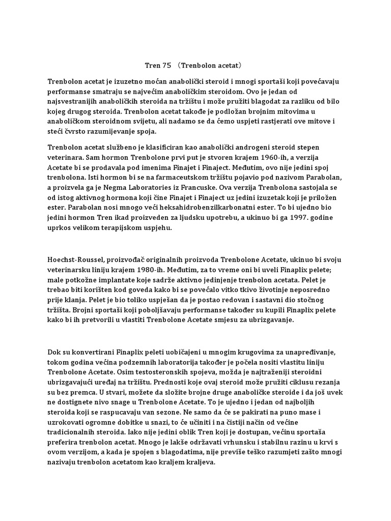 Tren 75 Trenbolon Acetat - Sve Sto Treba Da Znate | PDF Tren 75 Trenbolon Acetat - Sve Sto Treba Da Znate | PDF