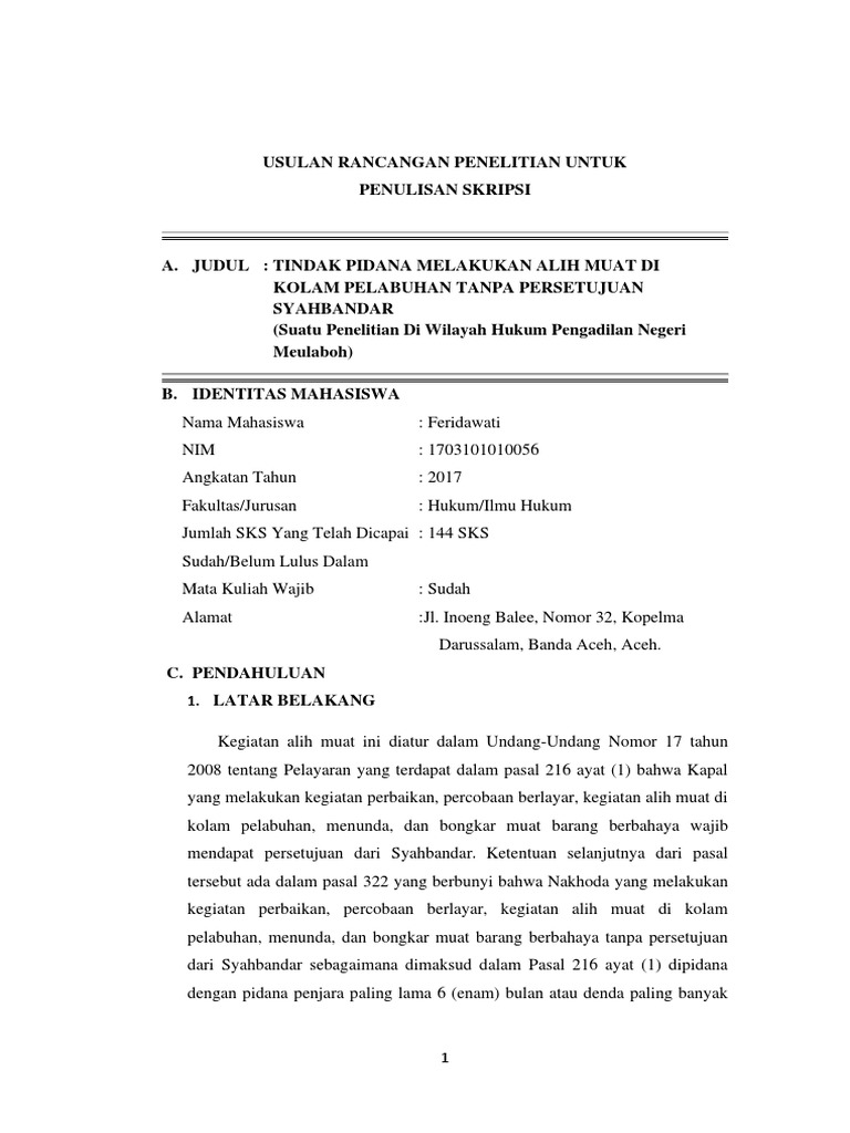 Proposal Feridawati | PDF
