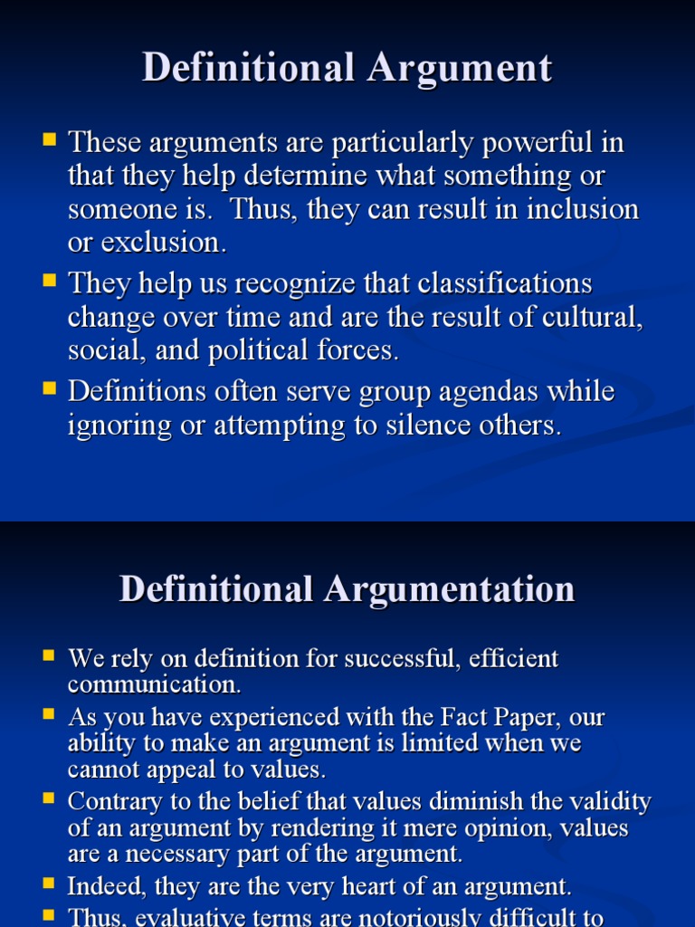 Definitional Argument Slides | PDF | Dictionary | Value (Ethics)