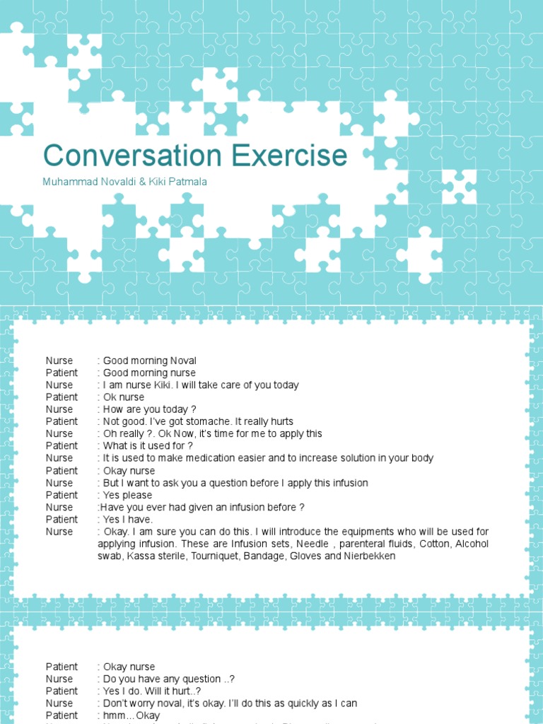 Conversation Exercise | PDF | Catheter | Intravenous Therapy