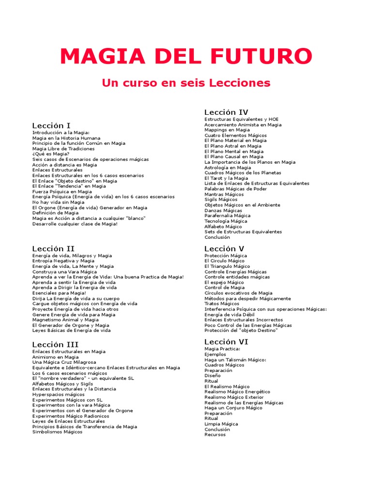Curso de Magia en 6 Lecciones | PDF | Vida | Entropía