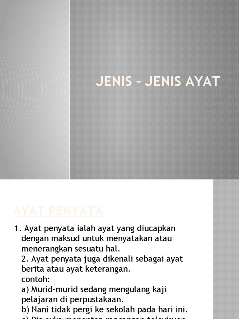 Jenis-Jenis Ayat dan Contohnya | PDF