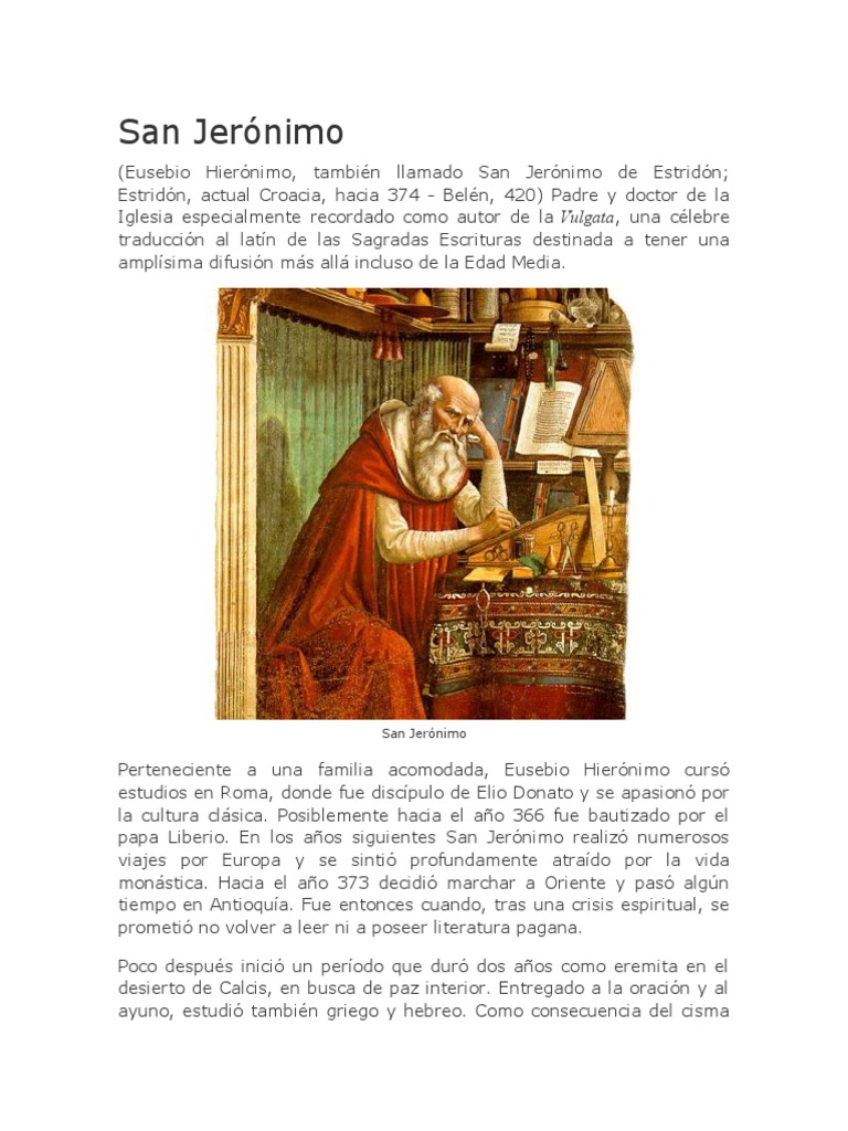 Vida y legado de San Jerónimo | PDF