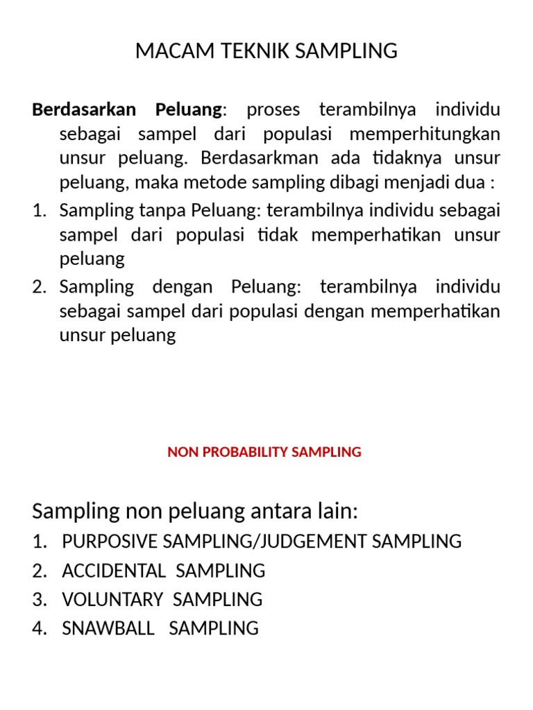 Metopen Teknik Sampling | PDF
